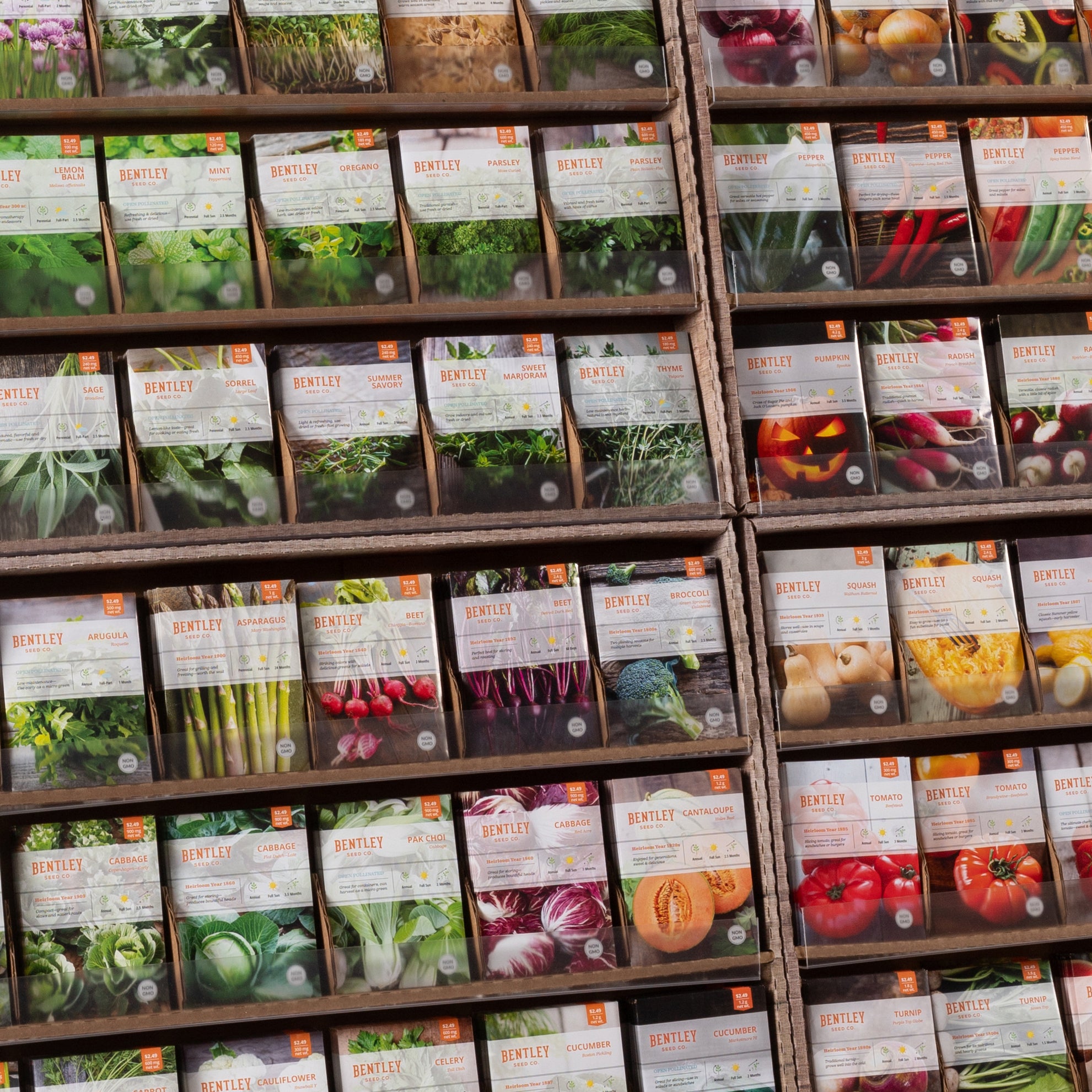 1000 Piece Vegetable and Herb Seed Packet Retail POS Corrugated Displa ...