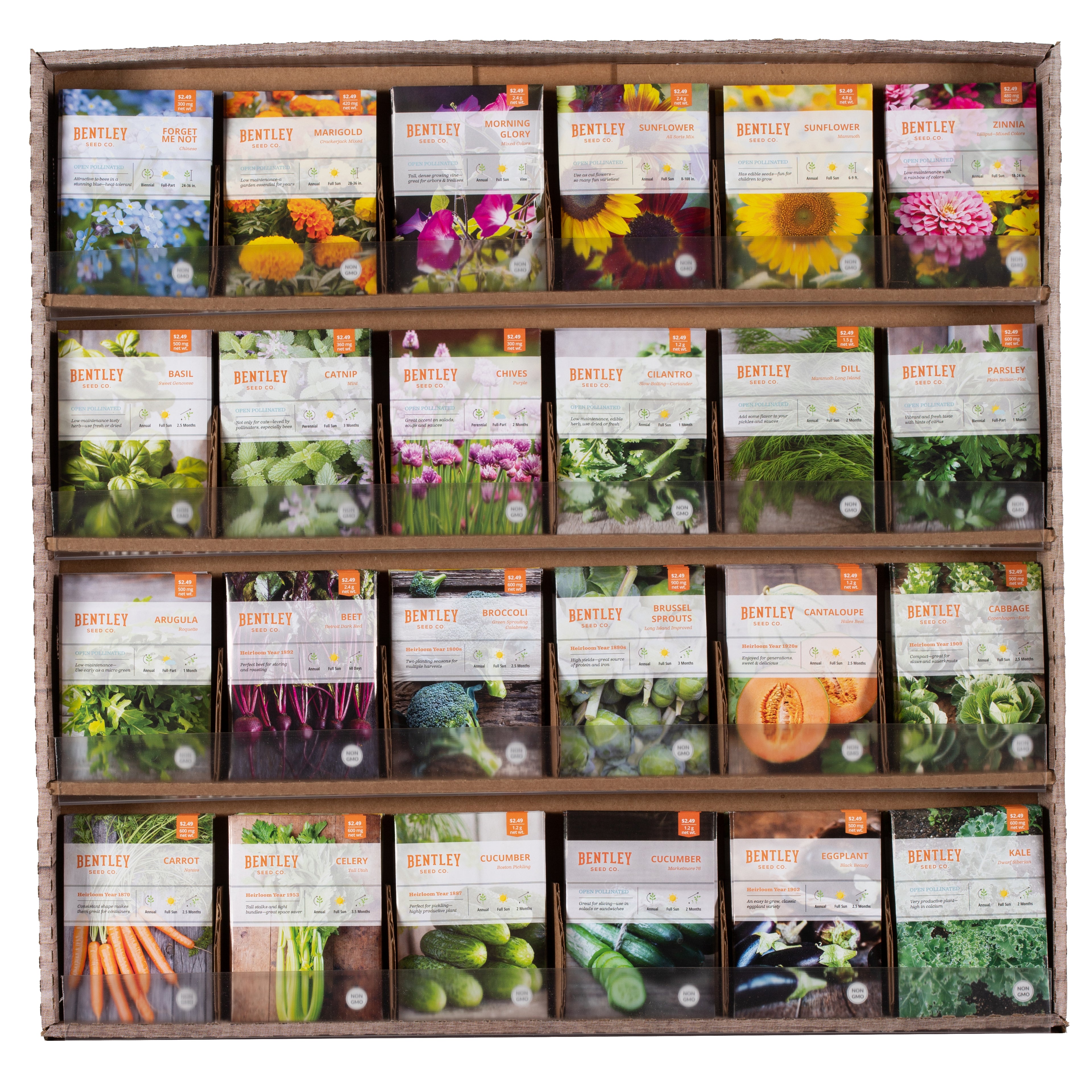 500 Piece Assorted Vegetable, Herb and Flower Seed Packet Retail Point ...