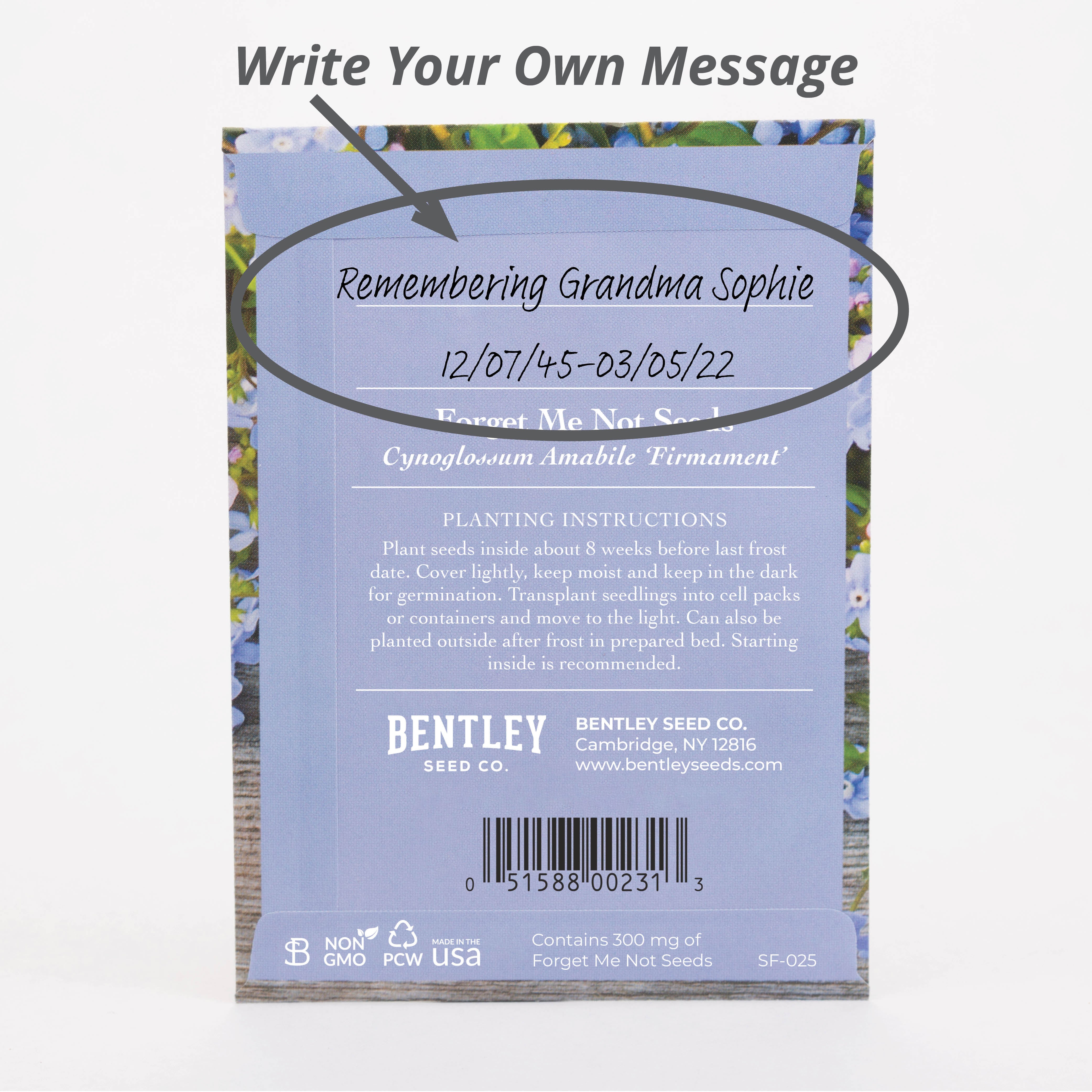 Memorial Seed Packets - Funeral Seed Packets - Bentley Seed Company ...