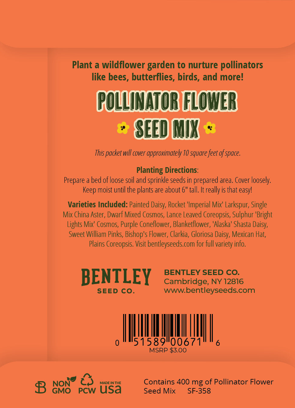 Bee The Change - Pollinator Flower Mix Seed Packets | Bentley Seeds