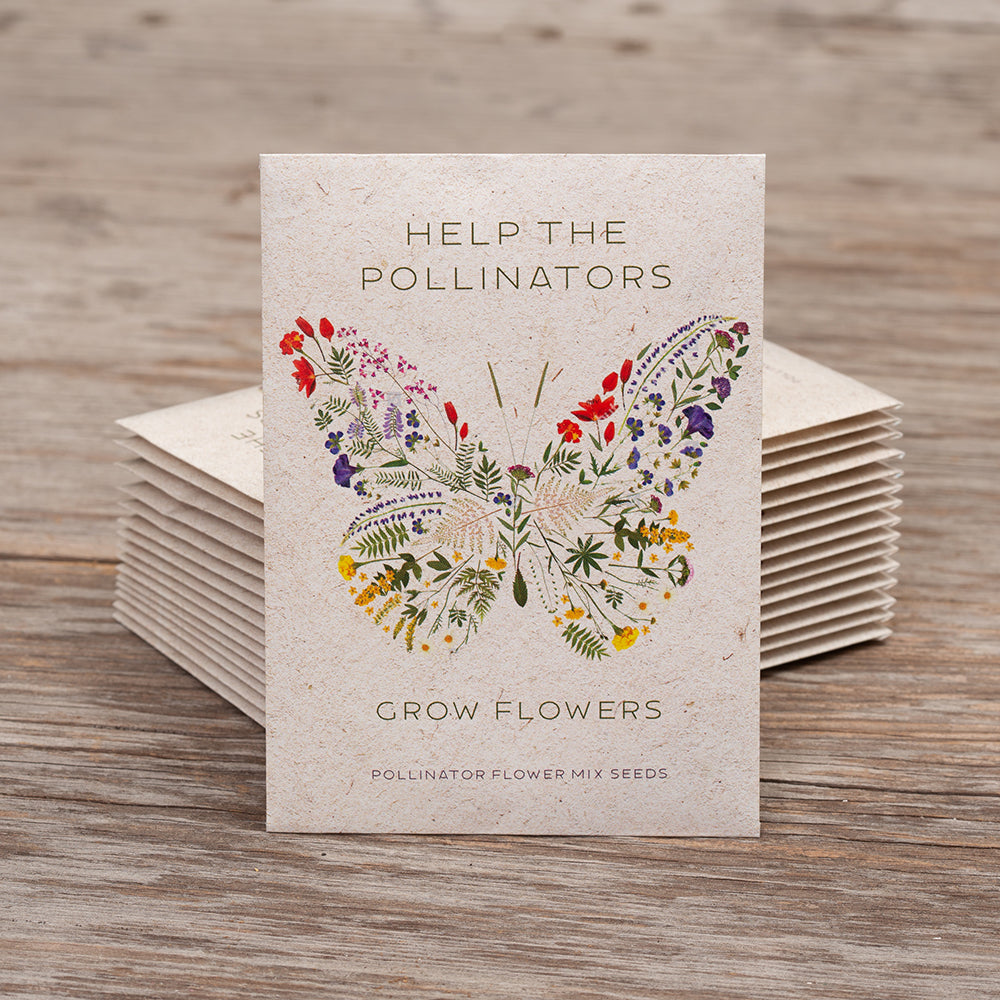 Help Pollinators Kraft Butterfly - Pollinator Wildflower Seed Packets ...
