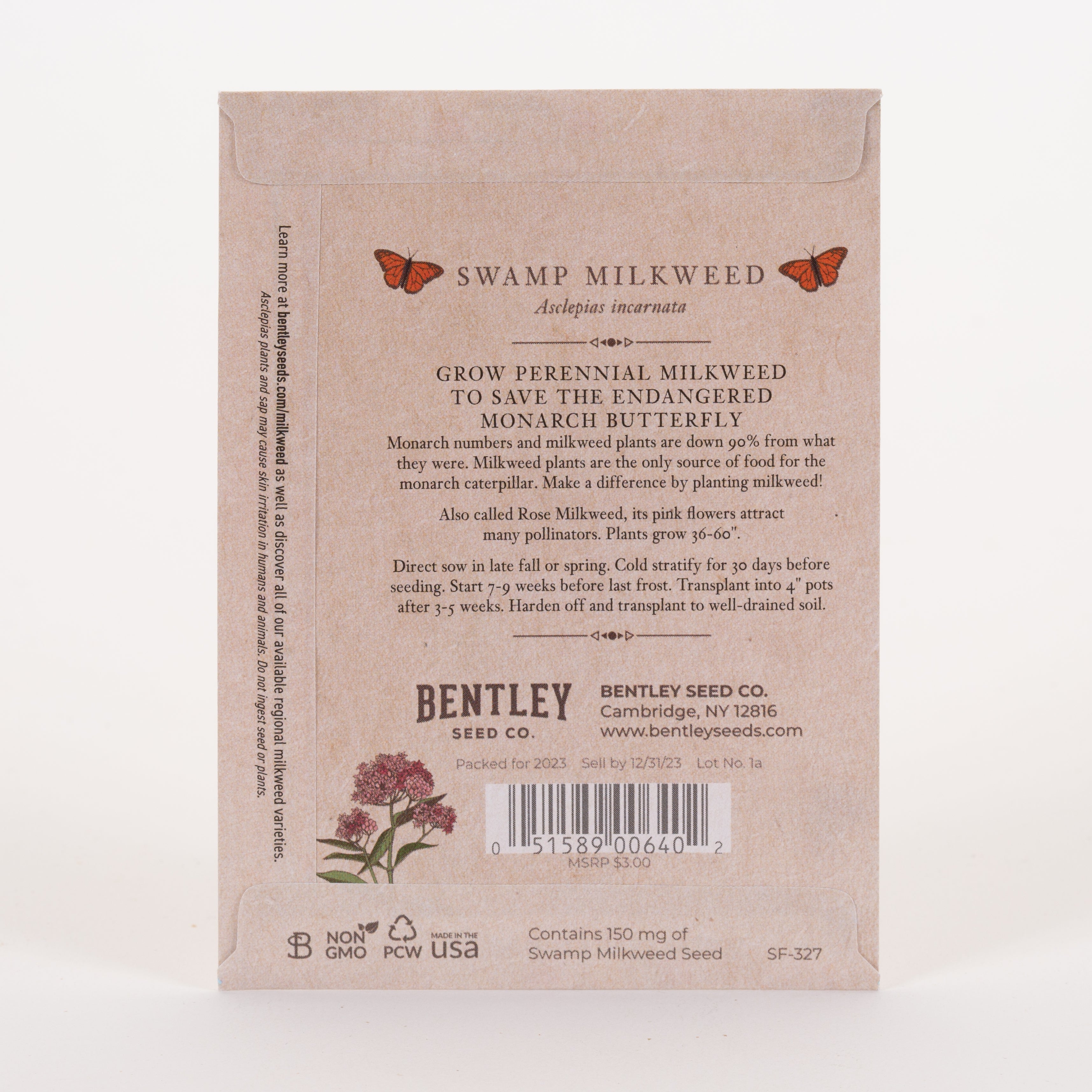 Swamp Milkweed For Butterflies Seed Packets Bentley Seeds