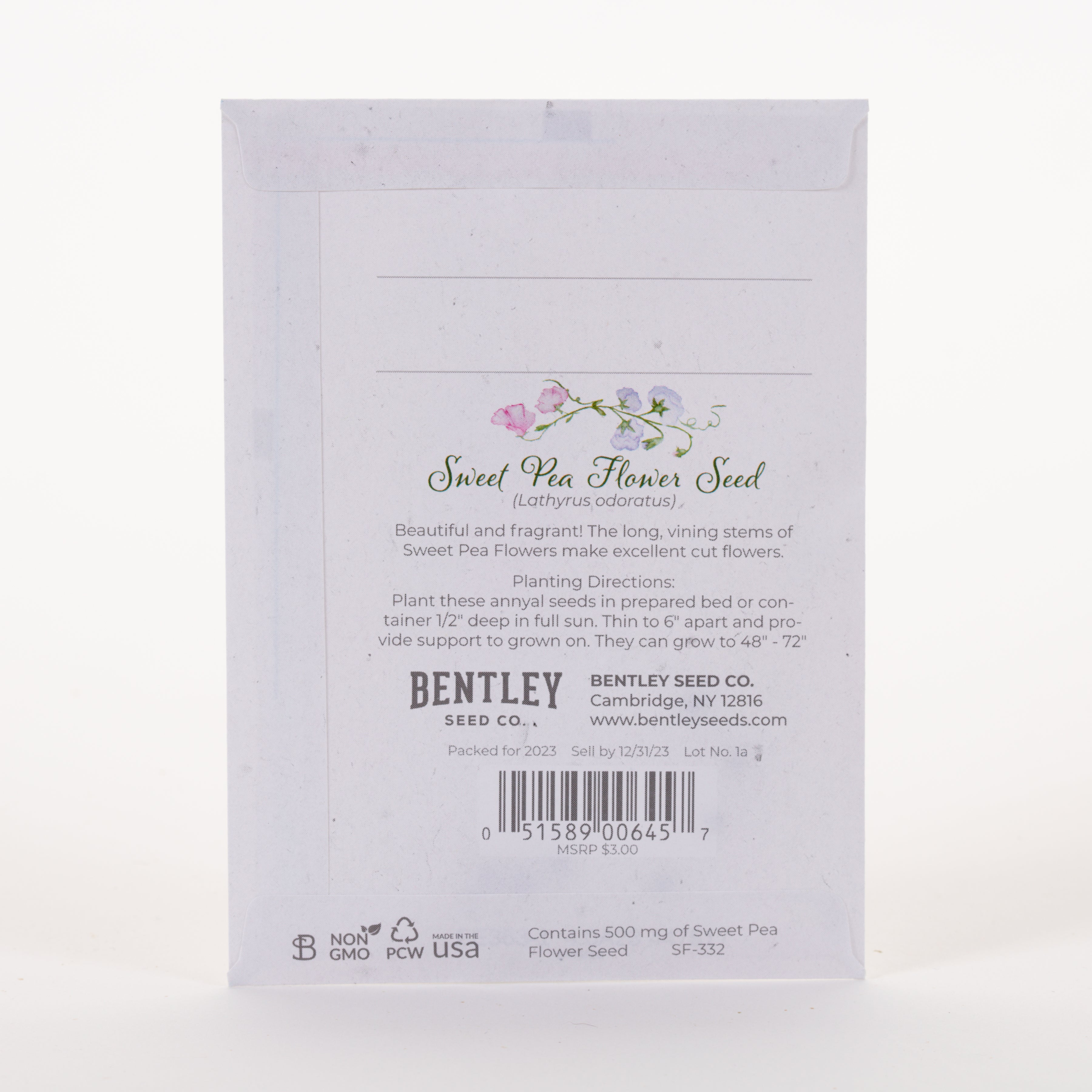 Happy Birthday Sweet Pea - Sweet Pea Seed Packets | Bentley Seeds